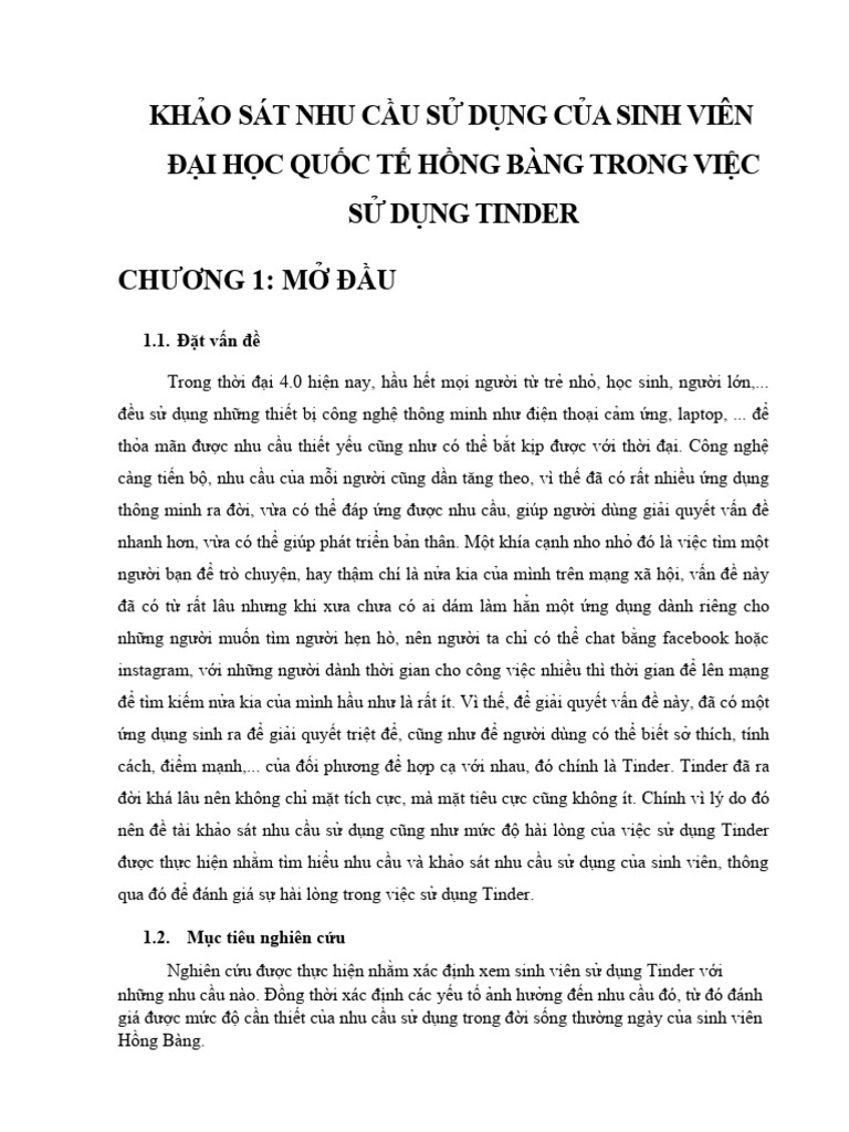Le, Minh Thuan Nghi N C U Khoa H C - Tinder | PDF