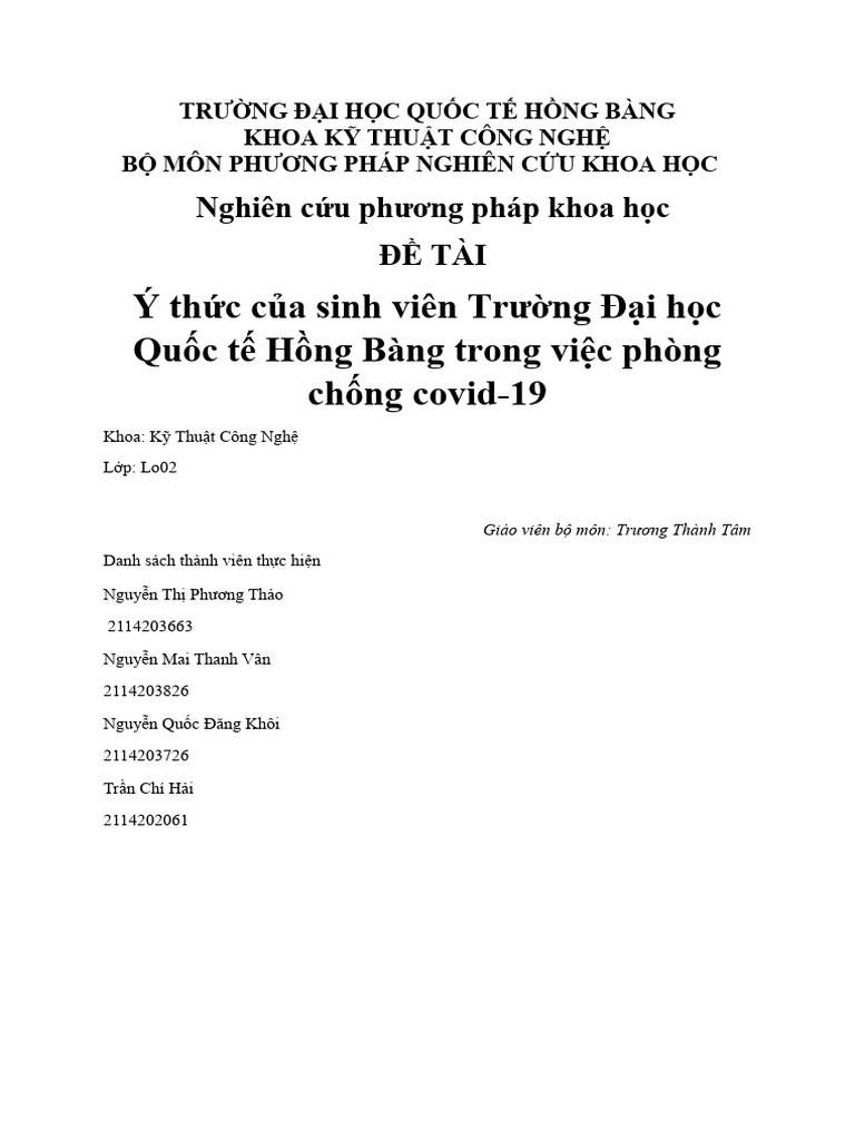 Khoi, Nguyen Quoc Dang Khoi B N CH NH Gi A K Nghi N C U Khoa H C | PDF