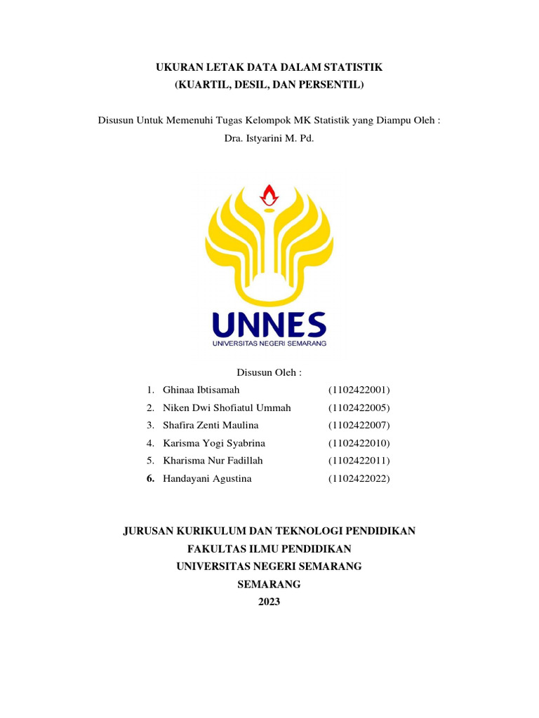 Ukuran Letak Data: Kuartil, Desil, Persentil | PDF