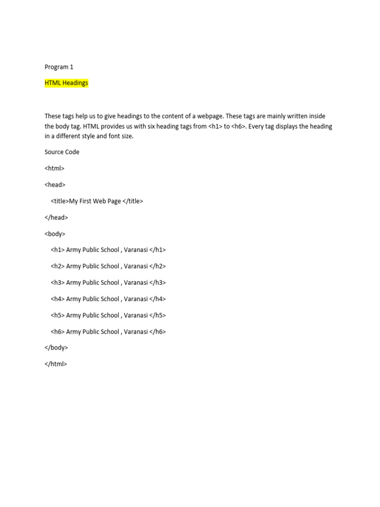 HTML PRACTICAL New | PDF | Html Element | Hyperlink