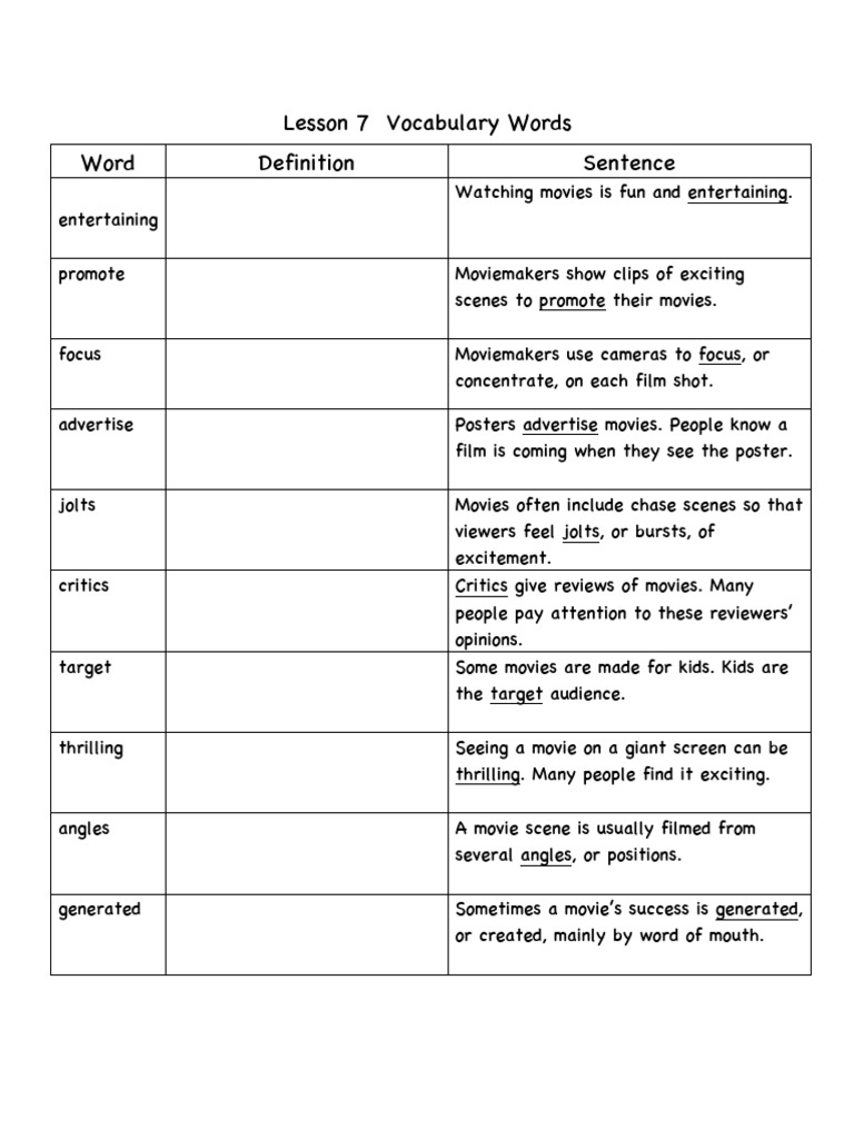 Journeys 4th Grade Unit2 Lesson7 Vocabulary MatchUp-1 | PDF | Self ...