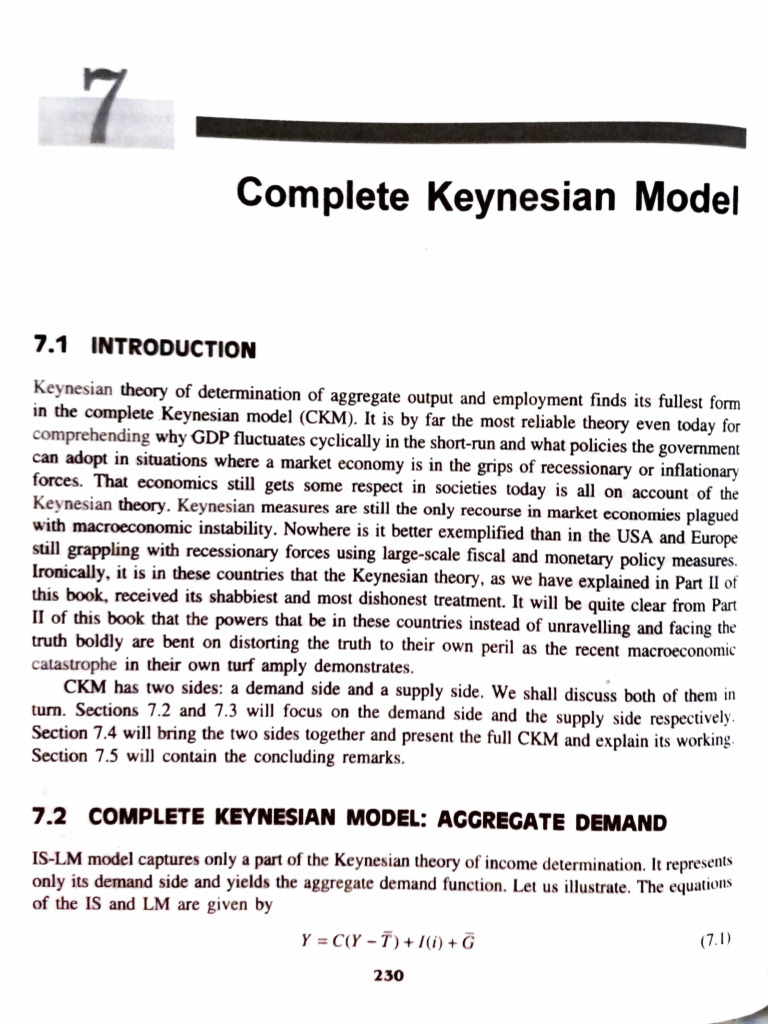 Complete Keynisian Model | PDF
