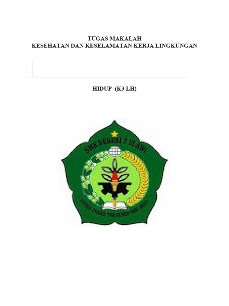 Kesehatan Dan Keselamatan Kerja Lingkungan Hidup (K3 LH) | PDF
