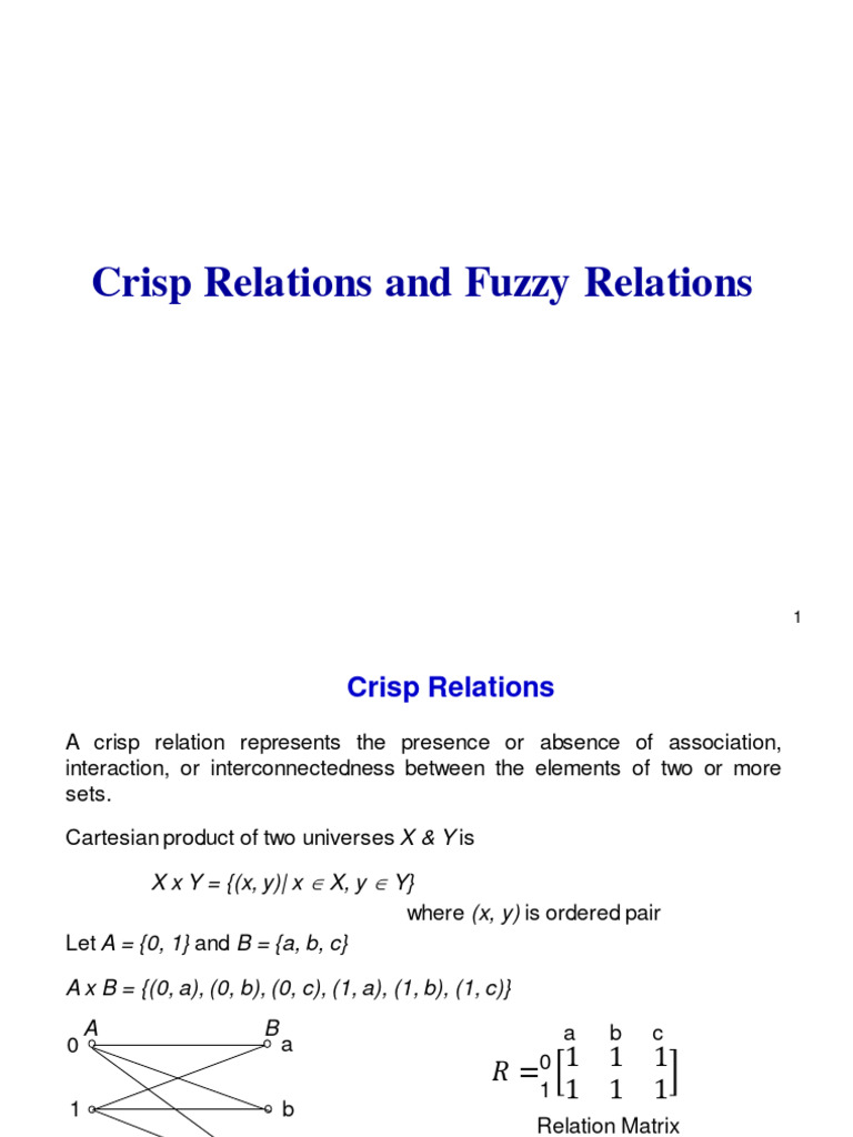 Soft Computing Lecture 5 On Crisp Relations and Fuzzy Relations | PDF | Mathematical Logic ...