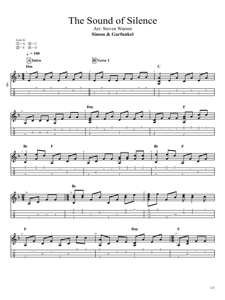 The Sound of Silence TAB | PDF | Columbia Records