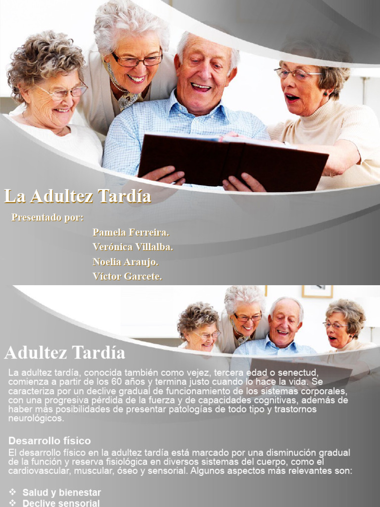 Presentación Adultez Tardía | PDF | Adultos | Vejez