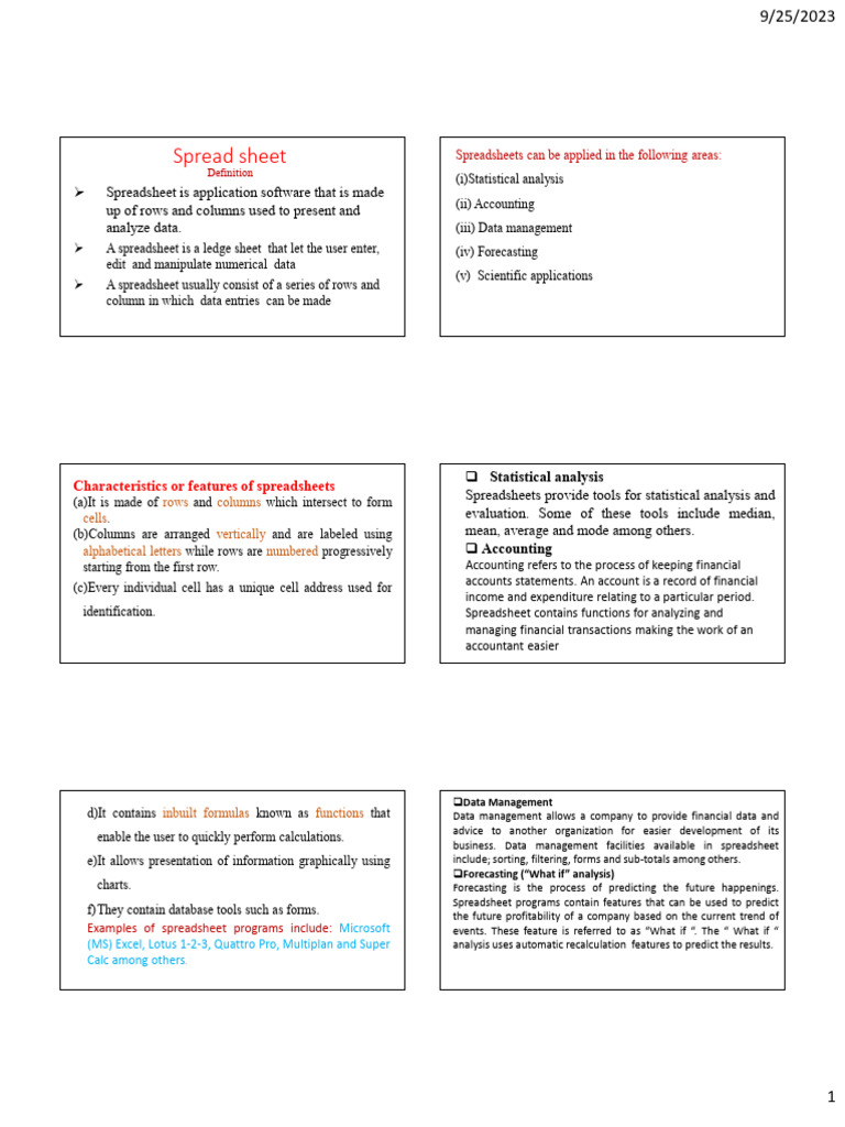 Spreadsheet | PDF | Spreadsheet | Computer Programming