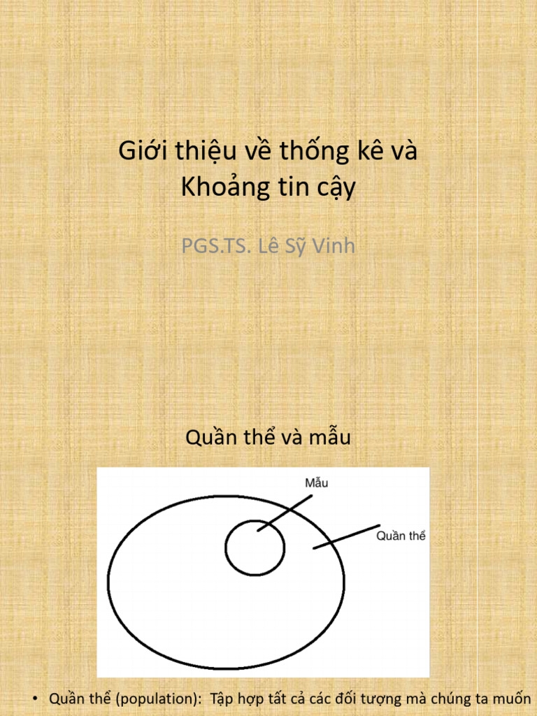 Lec07 ThongKe MauKhoangTinCay | PDF