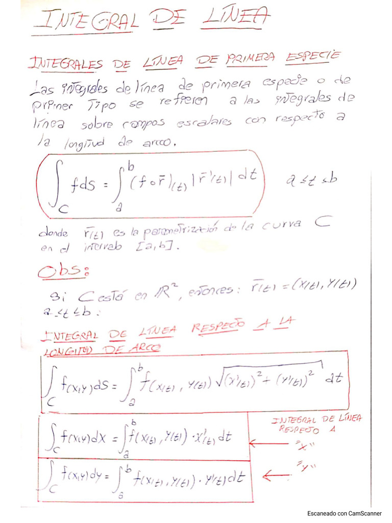 Todo Integrales de Línea - Carlos Zarate | PDF