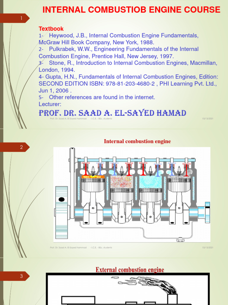 ICE Presentation For Students | PDF | Internal Combustion Engine | Bearing (Mechanical)