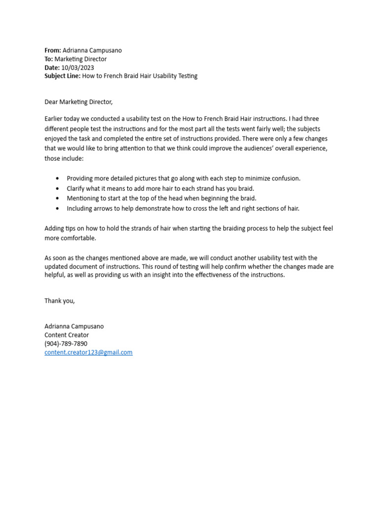 Workplace Correspondence Final Version | PDF | Usability | Braid