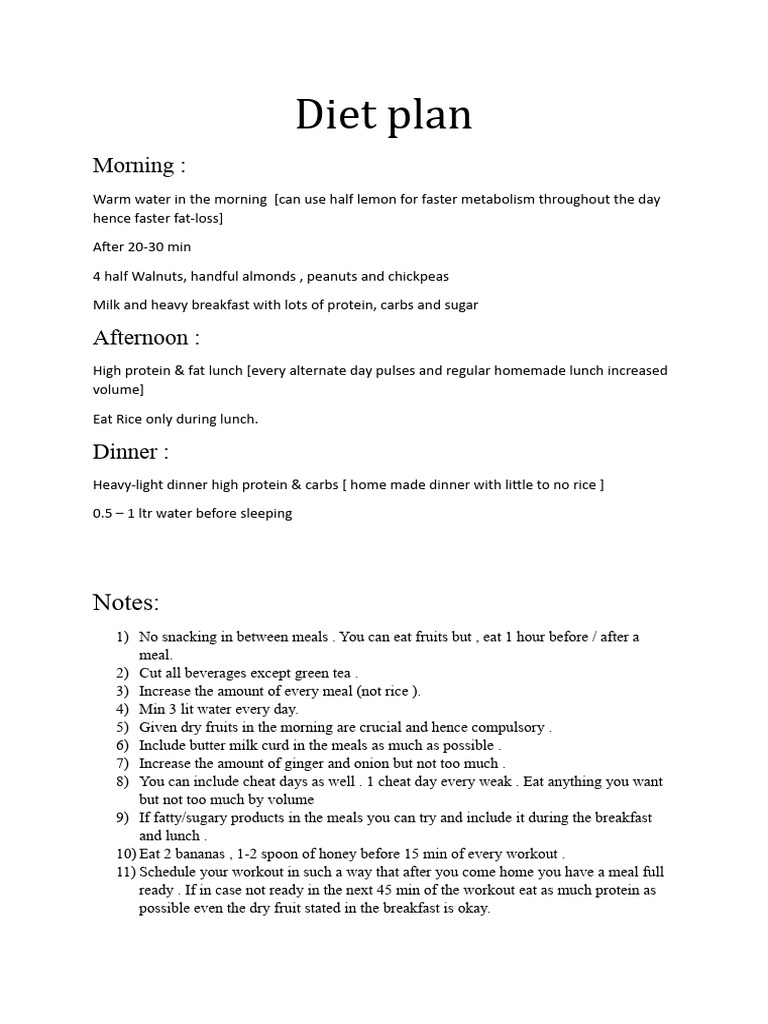 Diet Plan | PDF