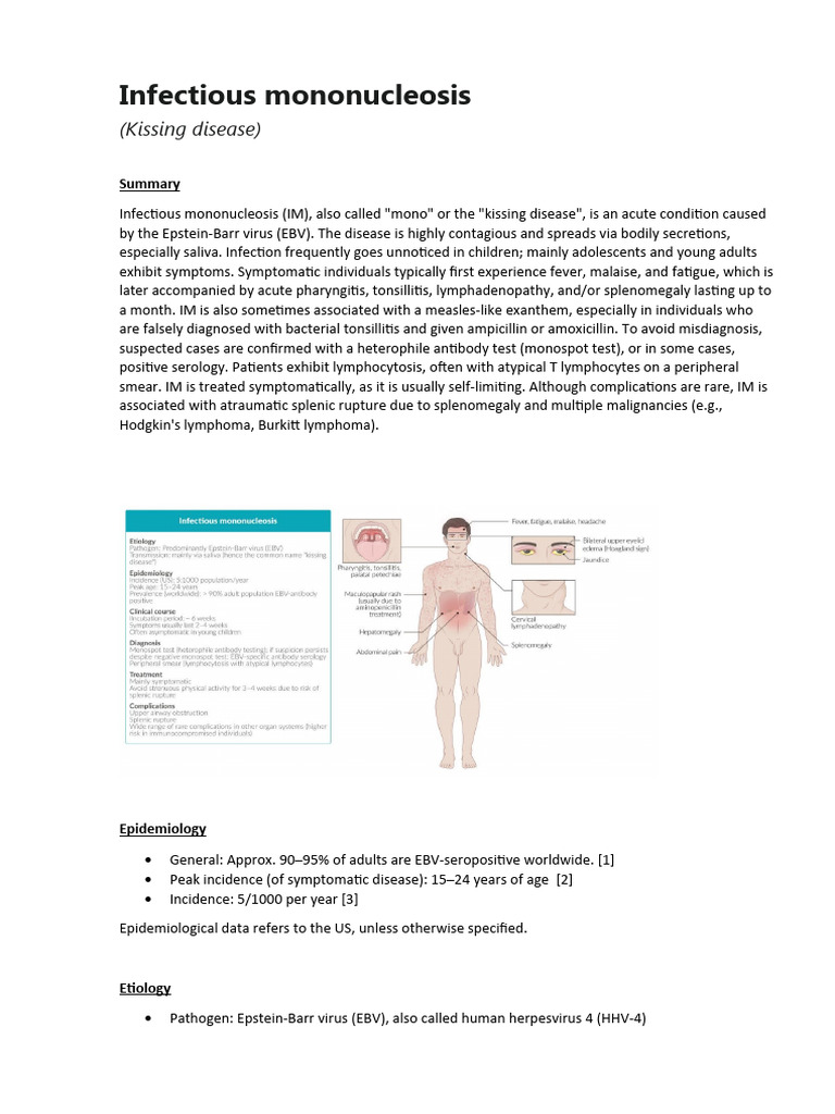3.Infectious mononucleosis | PDF | Medicine | Epidemiology
