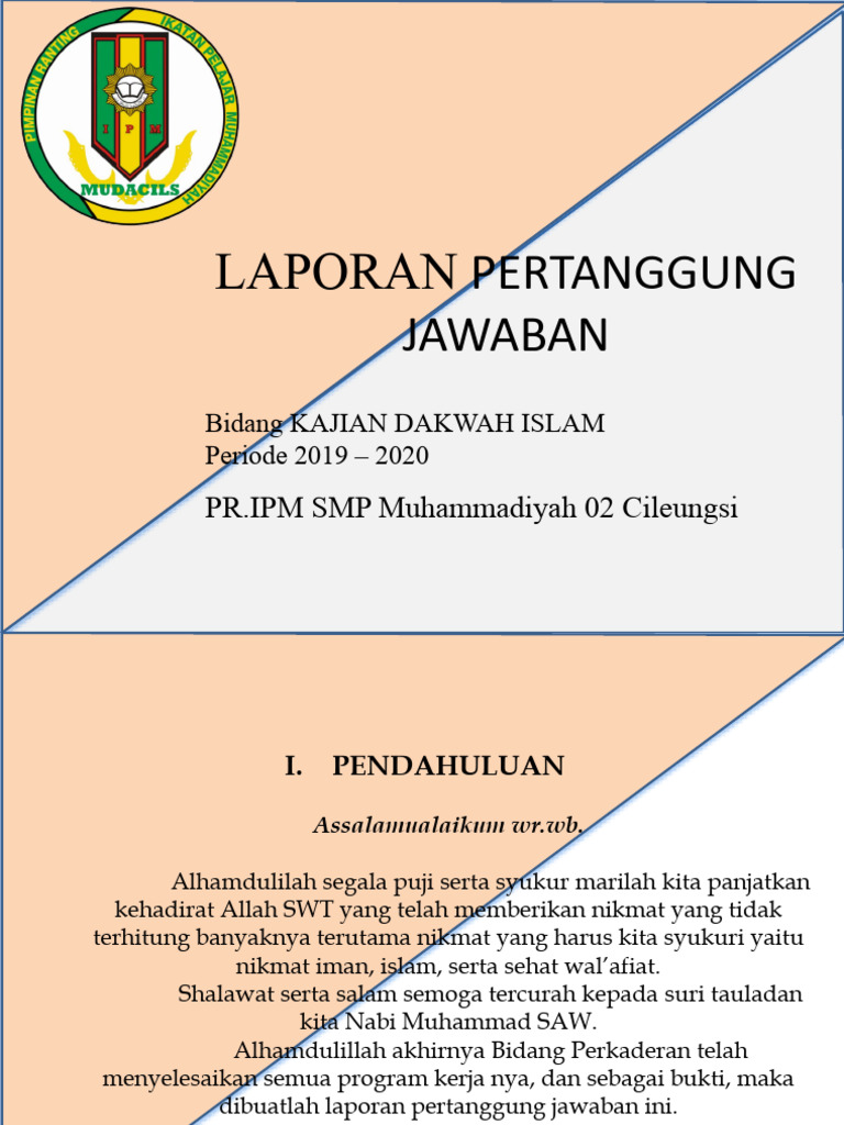 Laporan Pertanggung Jawaban: PR - IPM SMP Muhammadiyah 02 Cileungsi | PDF