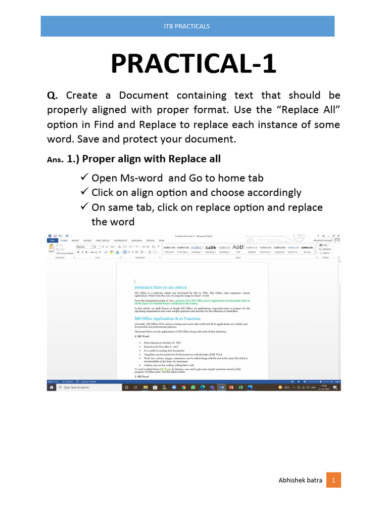 ITB Practicals | PDF | Microsoft Word | Computer Data Storage ITB Practicals | PDF | Microsoft Word | Computer Data Storage