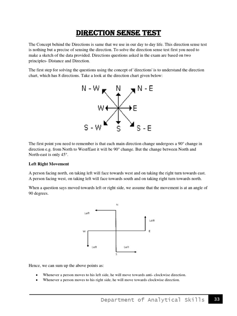 Direction and Senses Practice Problems | PDF | Euclidean Plane Geometry ...