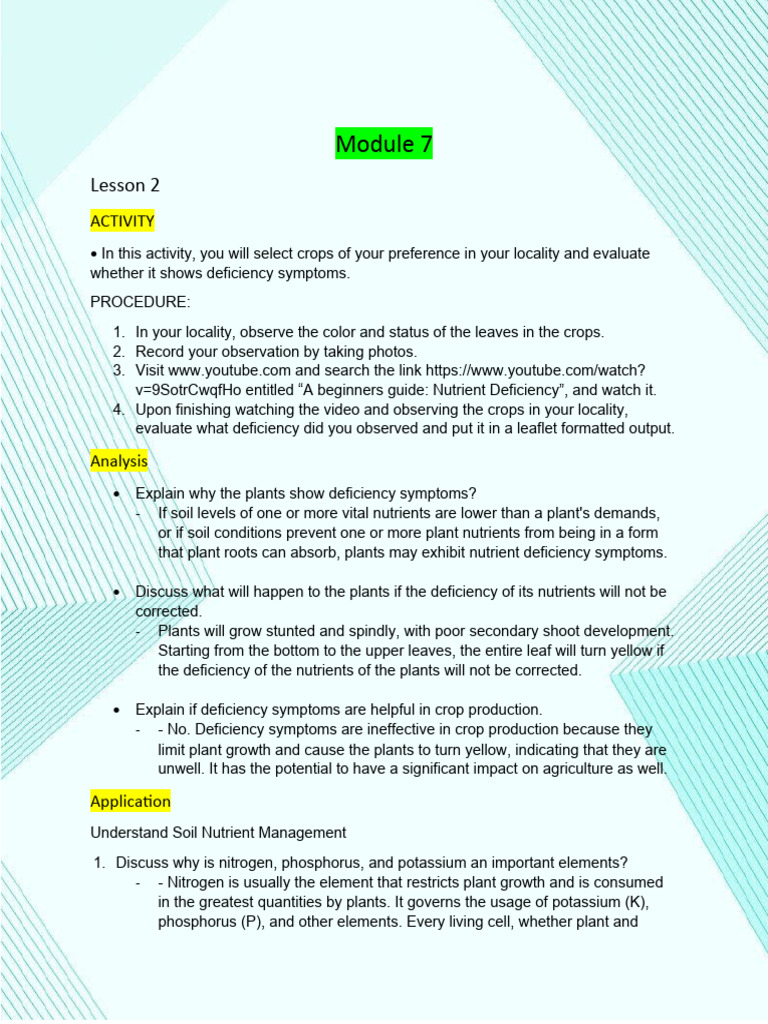 Soil Sci Module 7 | Download Free PDF | Soil | Soil Fertility