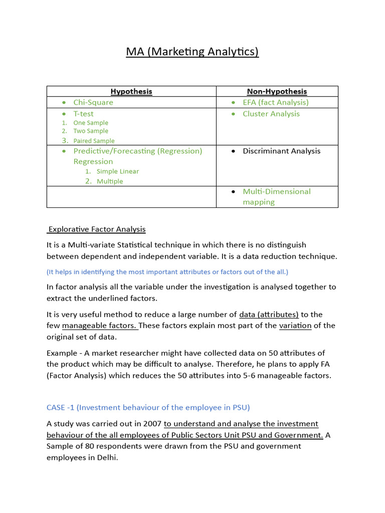 MA Notes | PDF | Market Segmentation | Factor Analysis