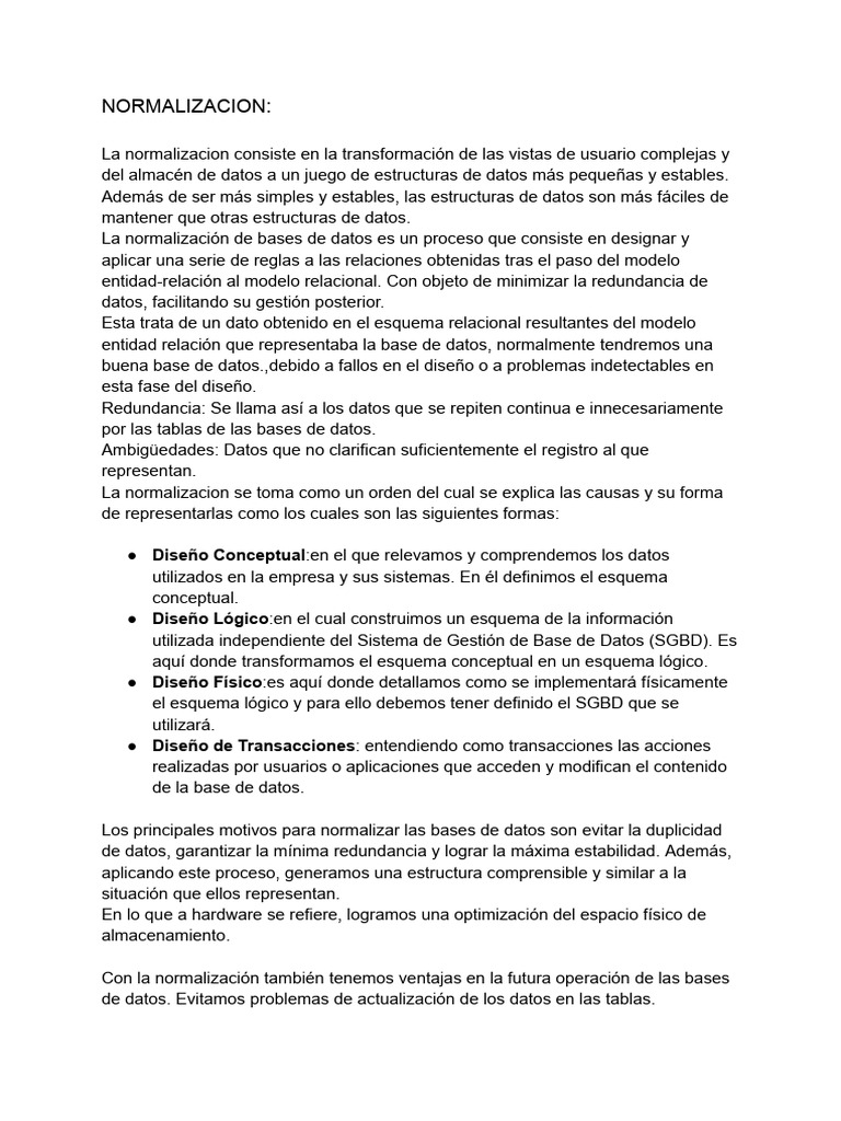 Roberto Carlos Estrella Teran NORMALIZACION | PDF | Bases de datos ...