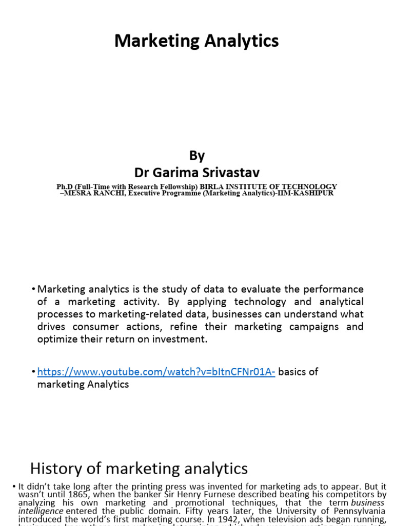 Marketing Analytics | PDF | Analytics | Marketing