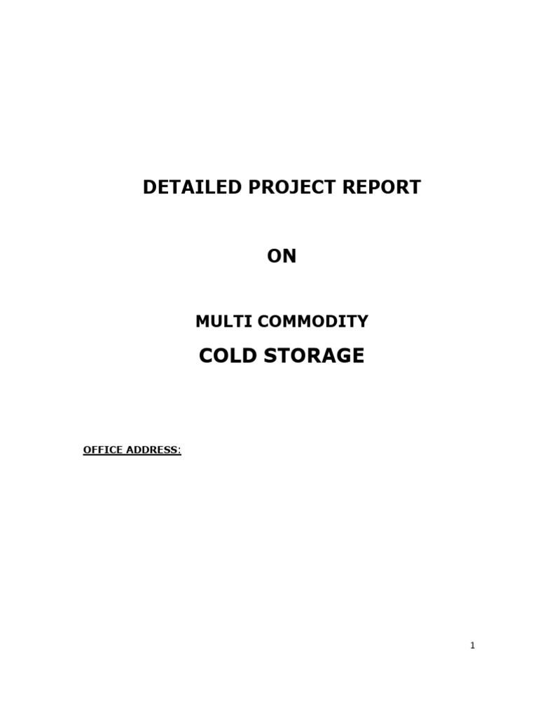 Cold Storage Sample Dpr | PDF | Vegetables | Refrigeration