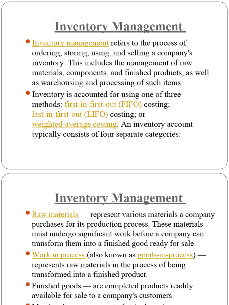 Inventory Management | PDF | Inventory | Management Accounting