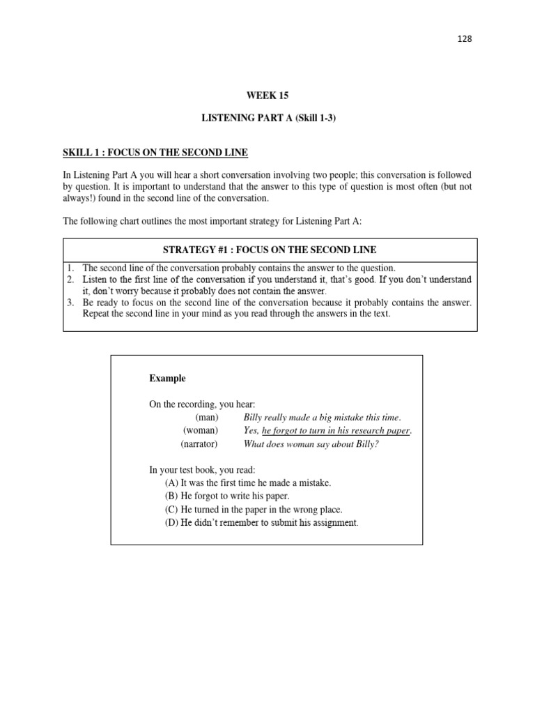 Listening Strategies for Conversations | PDF | Conversation