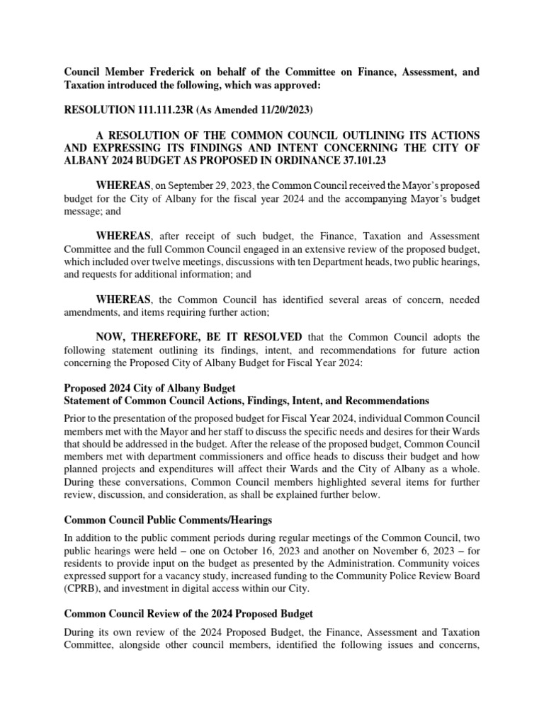 Final Resolution 111.111.23R (Frederick) (Aa 11-20) Outlining Its ... Final Resolution 111.111.23R (Frederick) (Aa 11-20) Outlining Its ...