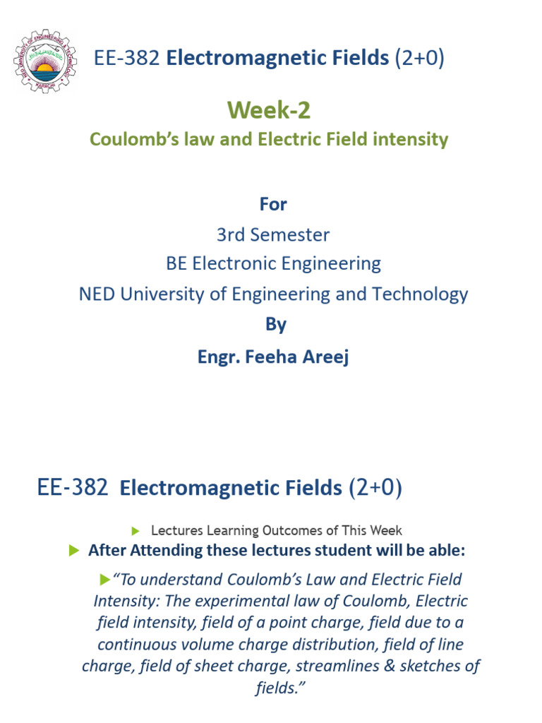 Electromagnetics Lecture | PDF | Electric Field | Electricity