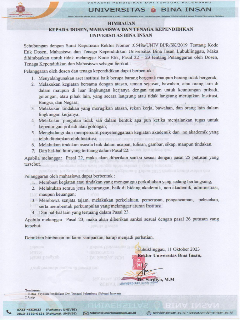 Himbauan Ke Dosen, Mahasiswa Dan Tenaga Kependidikan | PDF Himbauan Ke Dosen, Mahasiswa Dan Tenaga Kependidikan | PDF