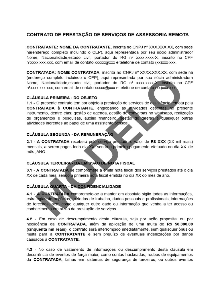 Modelo de contrato | PDF