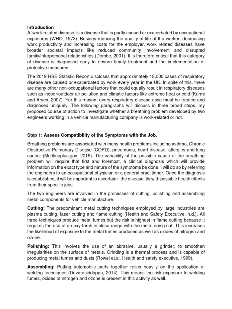 Fumes Exposure Management | Download Free PDF | Occupational Safety And ...