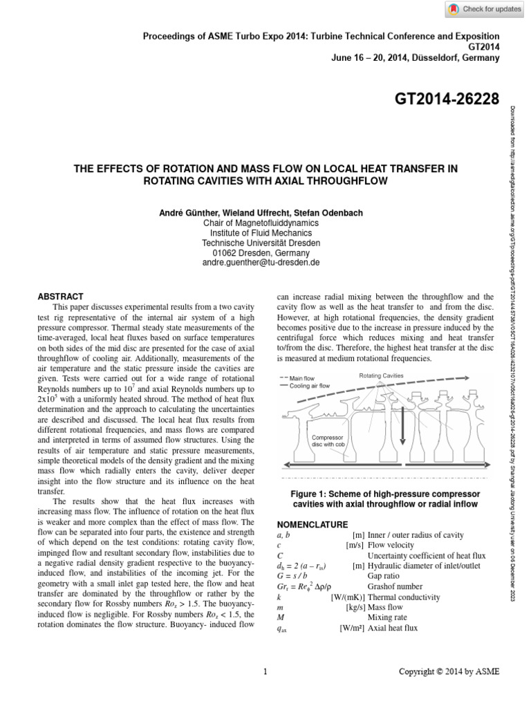 The Effects of Rotation and Mass Flow On Local Heat Transfer in ...