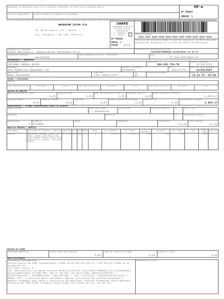 NOTA FISCAL MAGAZINE | PDF | Recibo | Economia de negócios