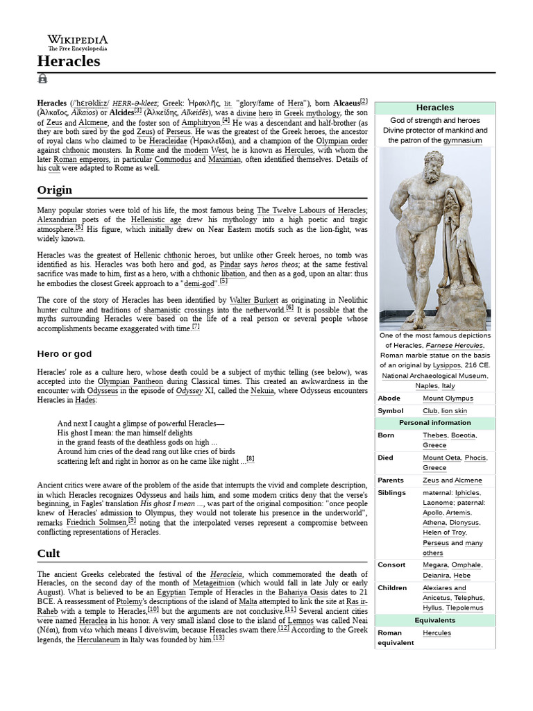 Heracles | PDF | Ancient Greek Religion | Greek Mythology