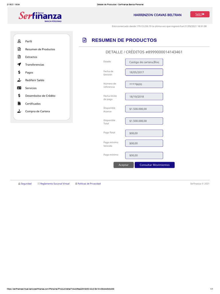 Detalle de Productos - Serfinanza Banca Personal | PDF | Industrias de servicio | Servicios ...