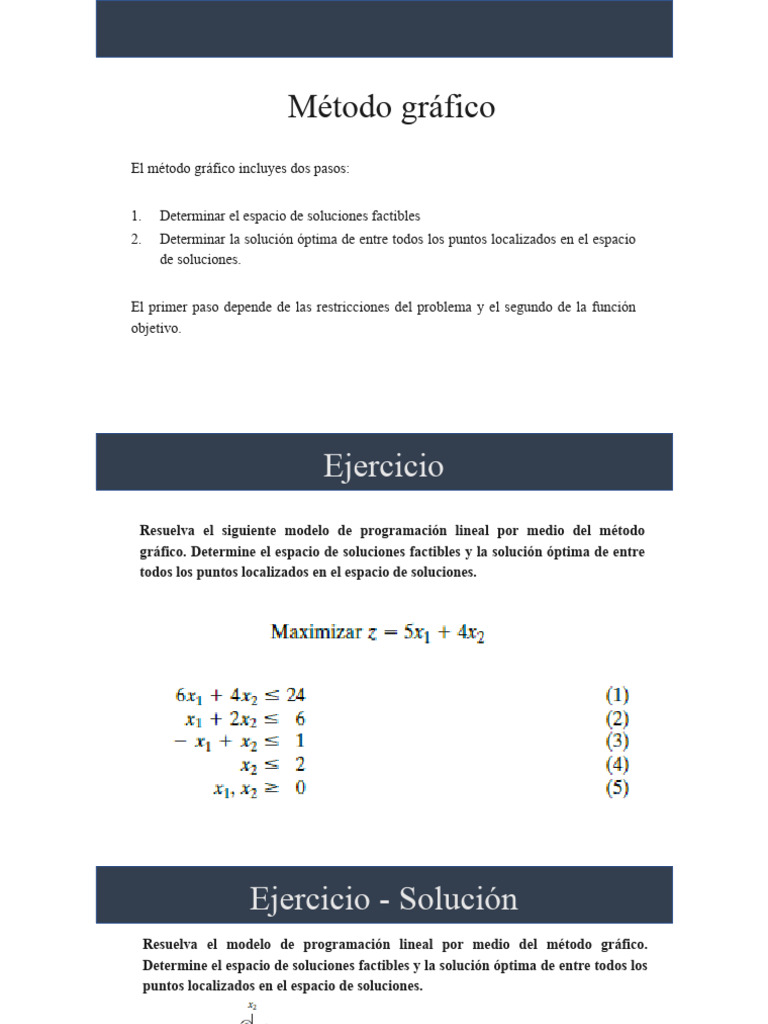Método Gráfico en Programación Lineal | PDF | Programación lineal ...