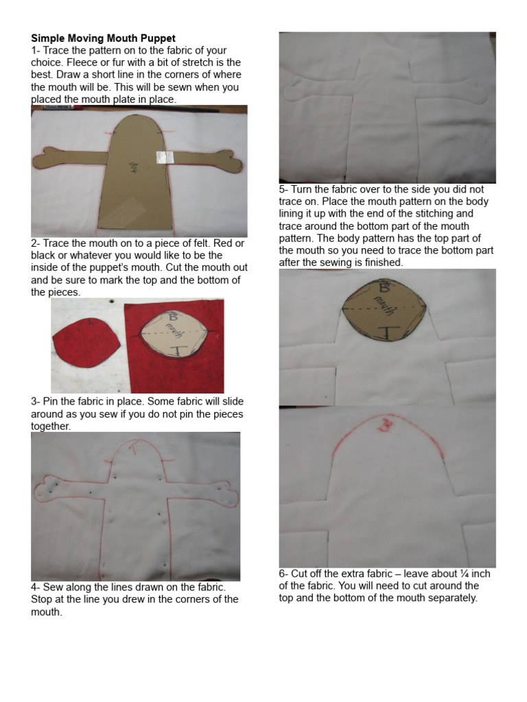 Simple Moving Mouth Puppet | Download Free PDF | Sewing | Manufactured ...