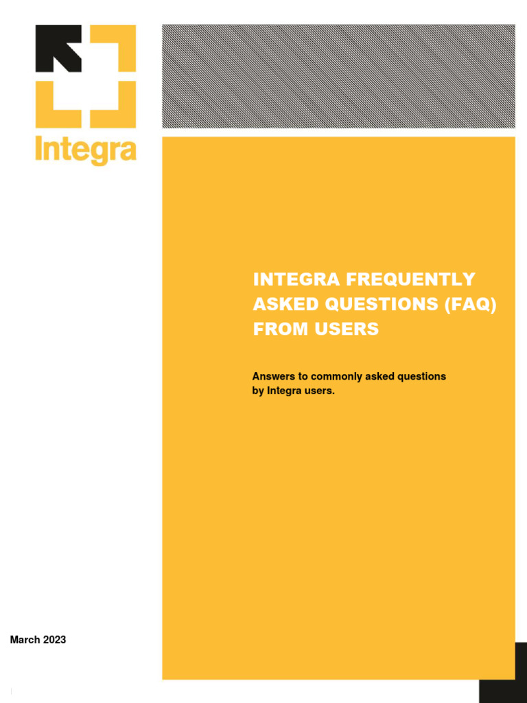 EN - Integra Frequently Asked Questions by Users | PDF | Accounts ...