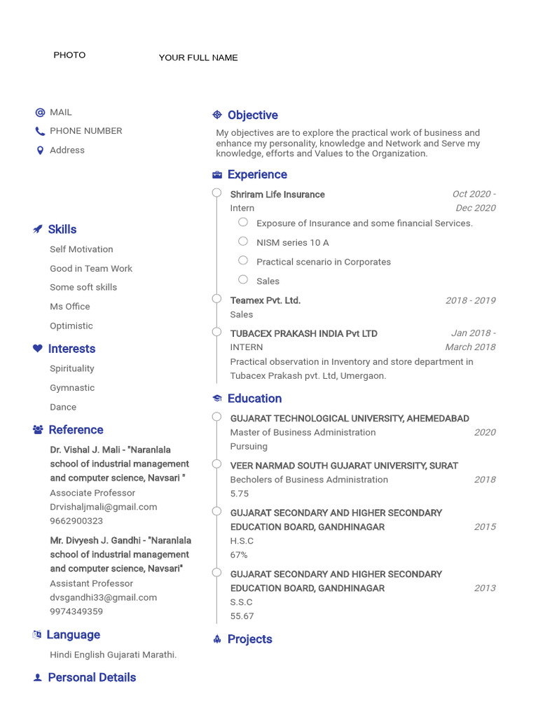 Resume Format - B | PDF | Gujarat
