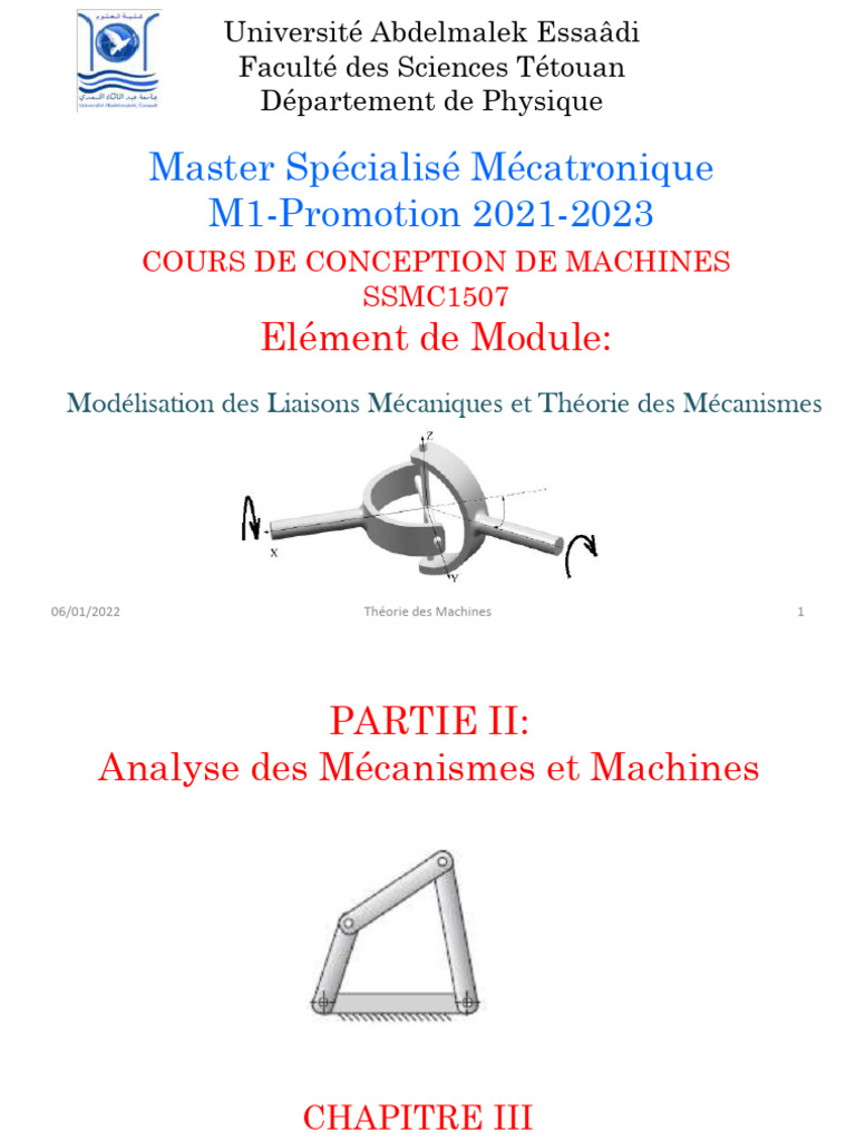 Analyse des Mécanismes et Machines | PDF | Équations | Matrice ...