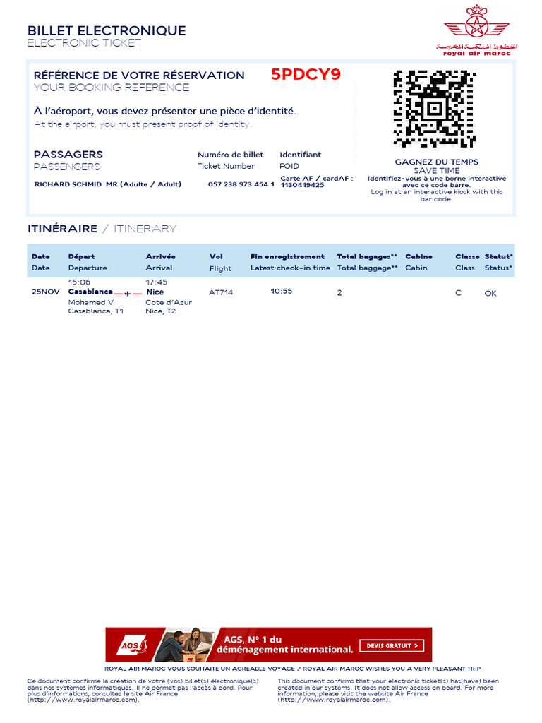 Billet Electronique | PDF | Economie des transports | Aviation