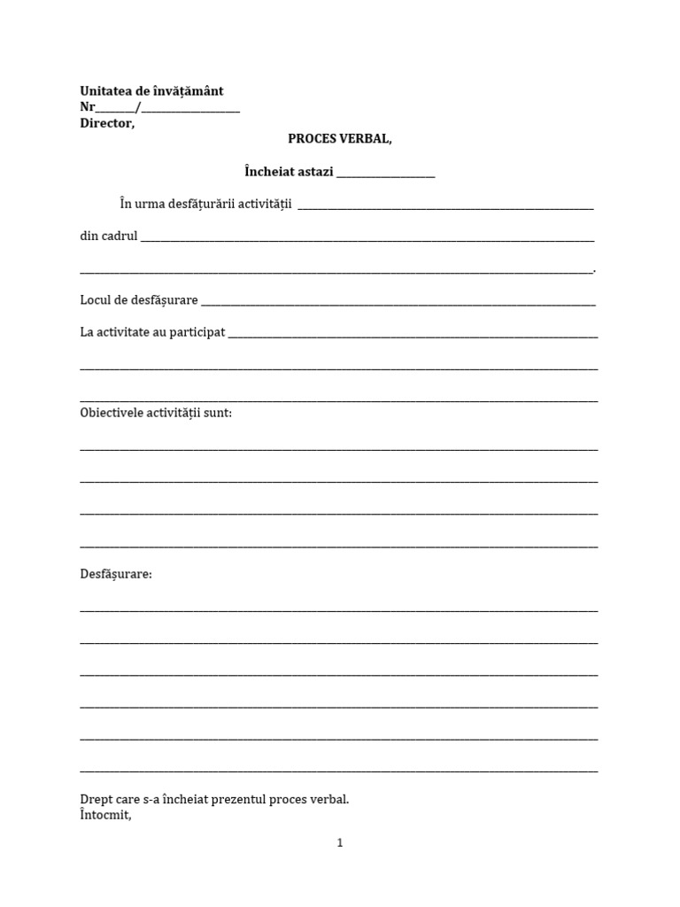 1 Model Proces Verbal | PDF