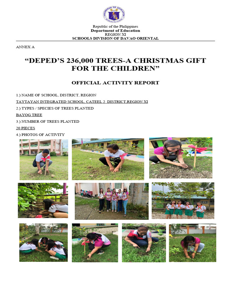 Taytayan Integrated School 23600 Trees | PDF