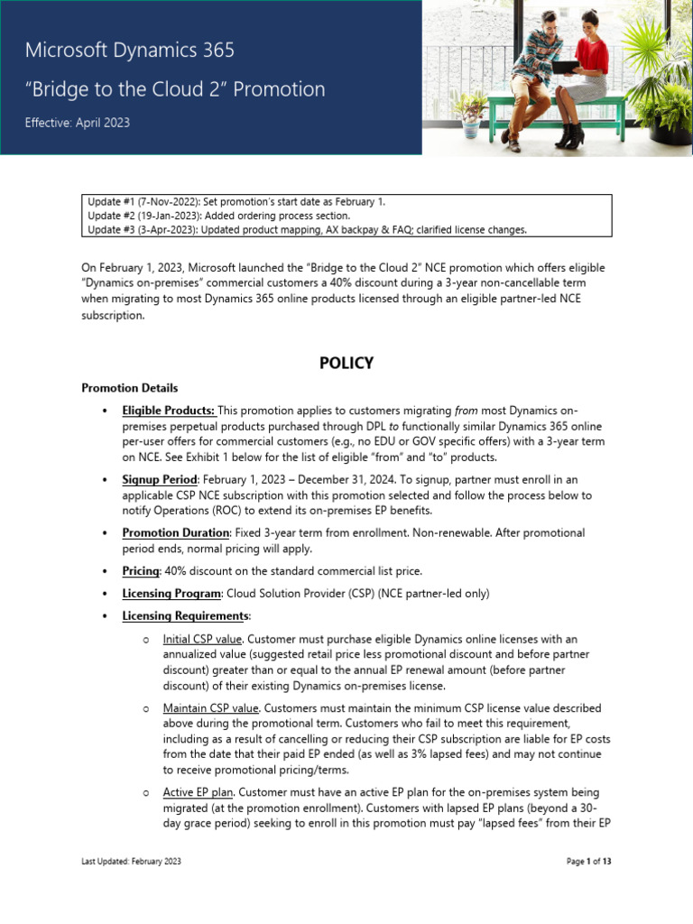 Bridge To The Cloud 2 Promo Policy and FAQ | PDF | Business | Service Industries