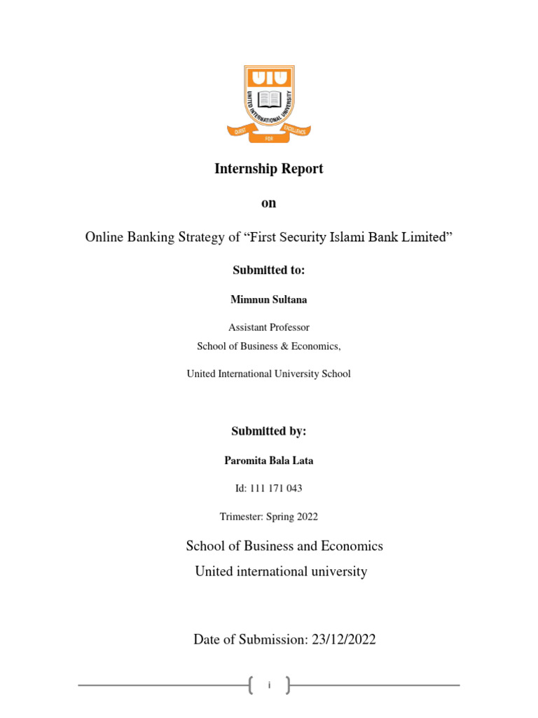 Intership Report of FSIBL | PDF | Banks | Cheque