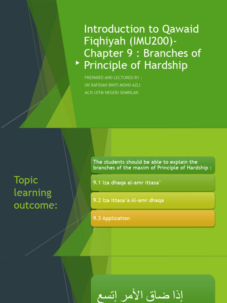 Imu200 (Chapter 9 Principle of Harship (Branches) | PDF | Quran | Islam