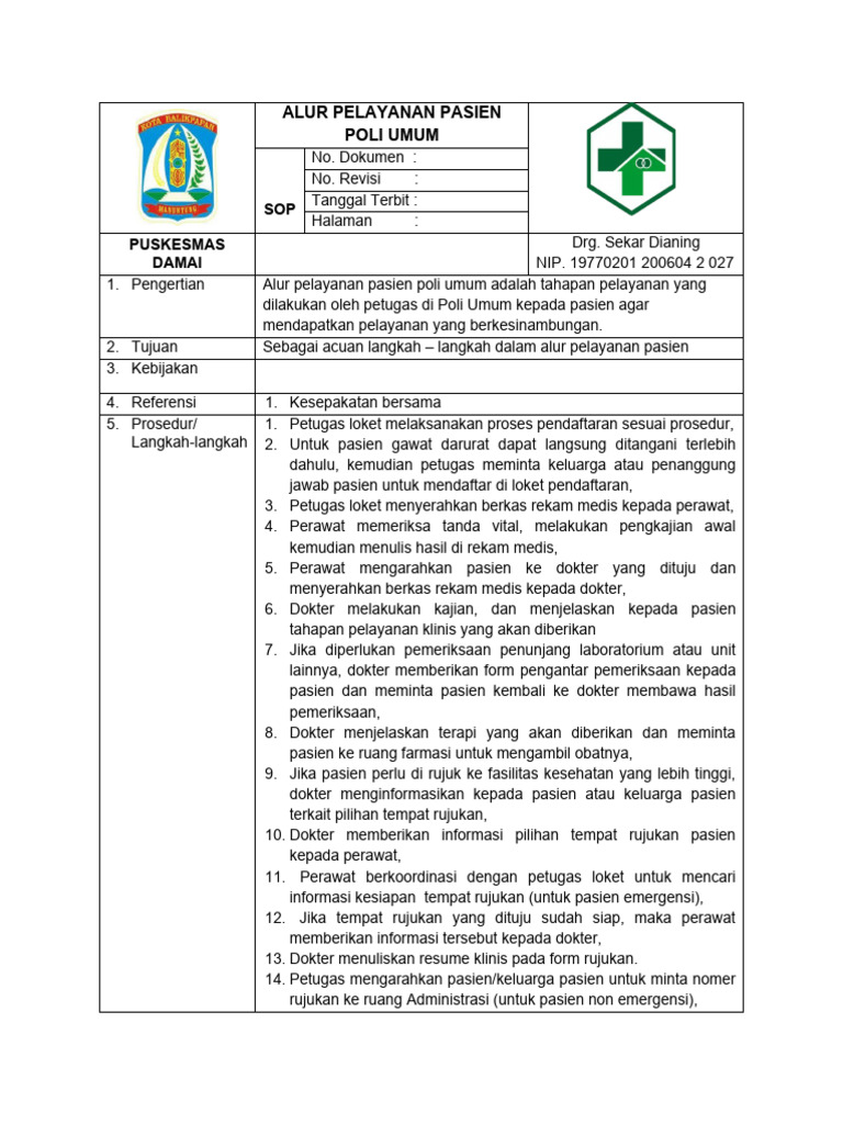 Sop Alur Pelayanan RTGD | PDF