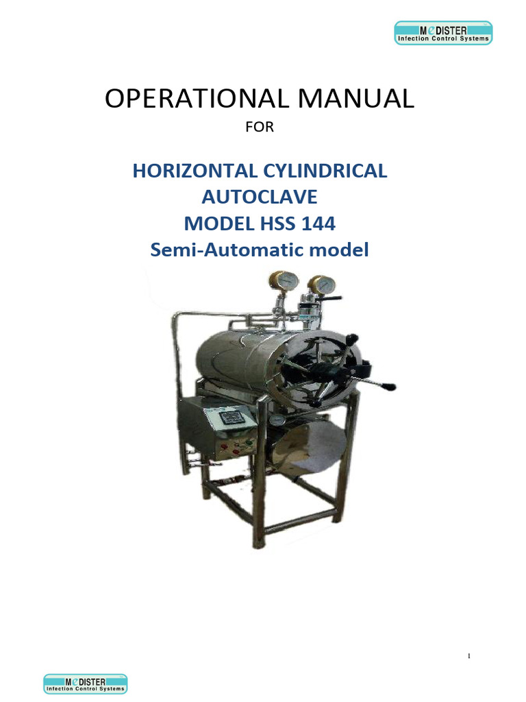 HORIZONTAL AUTOCLAVE USER MANUAL With Vacuum Pump | PDF | Boiler | Valve