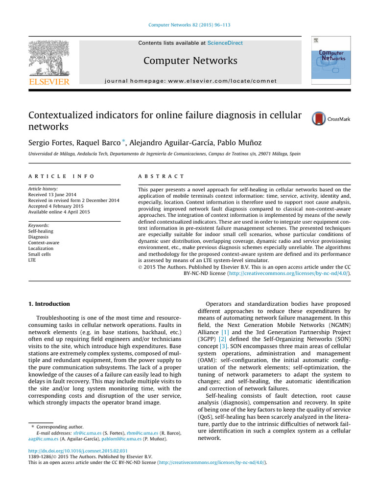 Contextualized Indicators For Online Failure Diagnosis in Cellular Networks | Download Free PDF ...